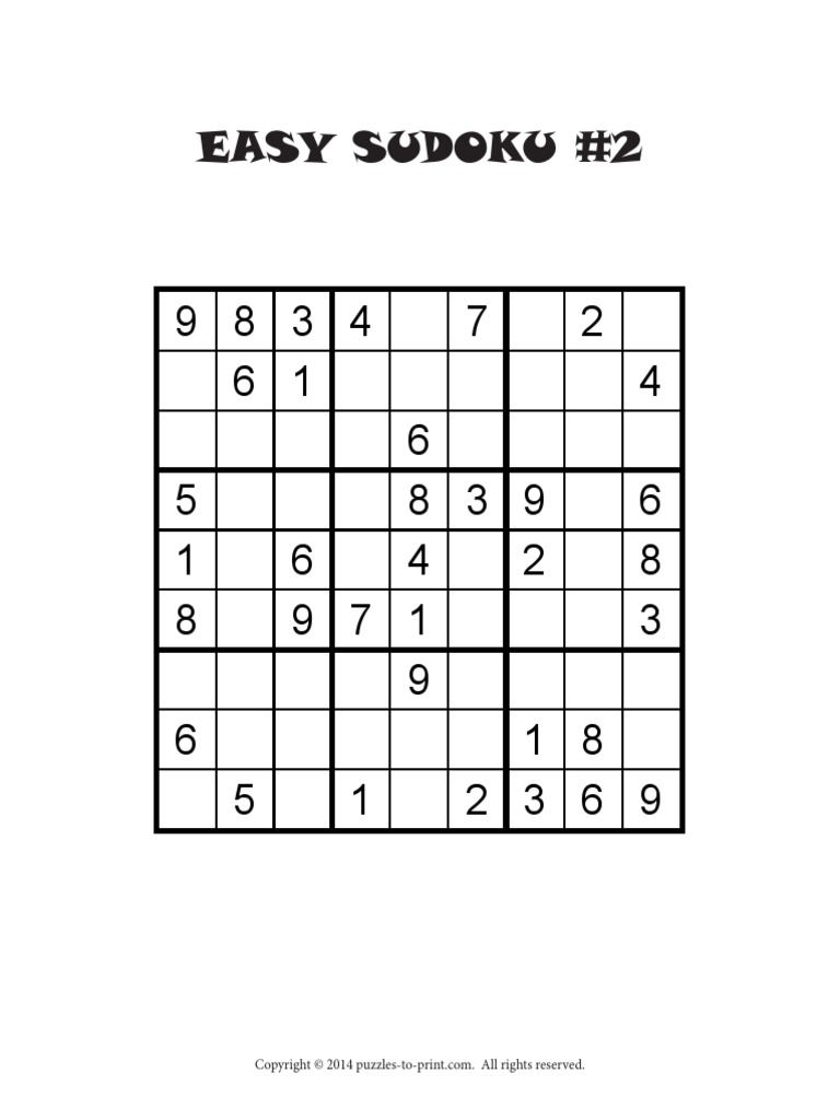 Easy Sudoku 02 | PDF