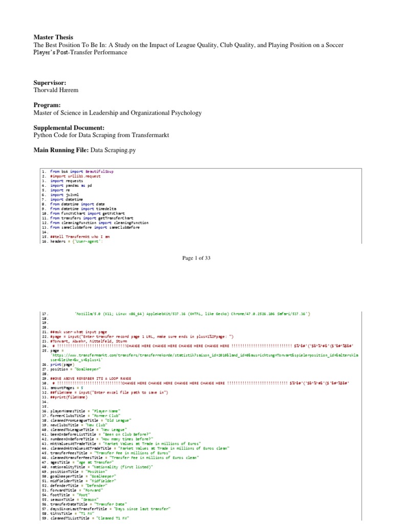 Master Thesis Code The Best Position To Be in | PDF | Computer Programming | Software
