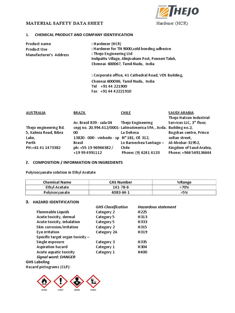 Msds Co | PDF | Personal Protective Equipment | Toxicity