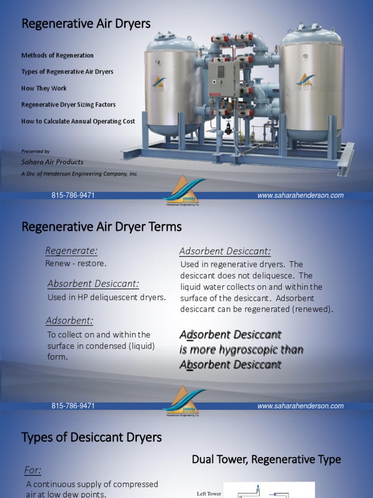 Sahara Regenerative Air Dryer Guide | PDF | Clothes Dryer | Adsorption