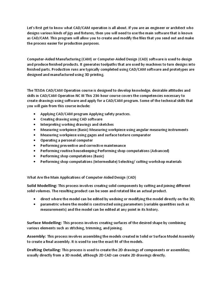 RSW Tesda | PDF | Computer Aided Design | 3 D Computer Graphics