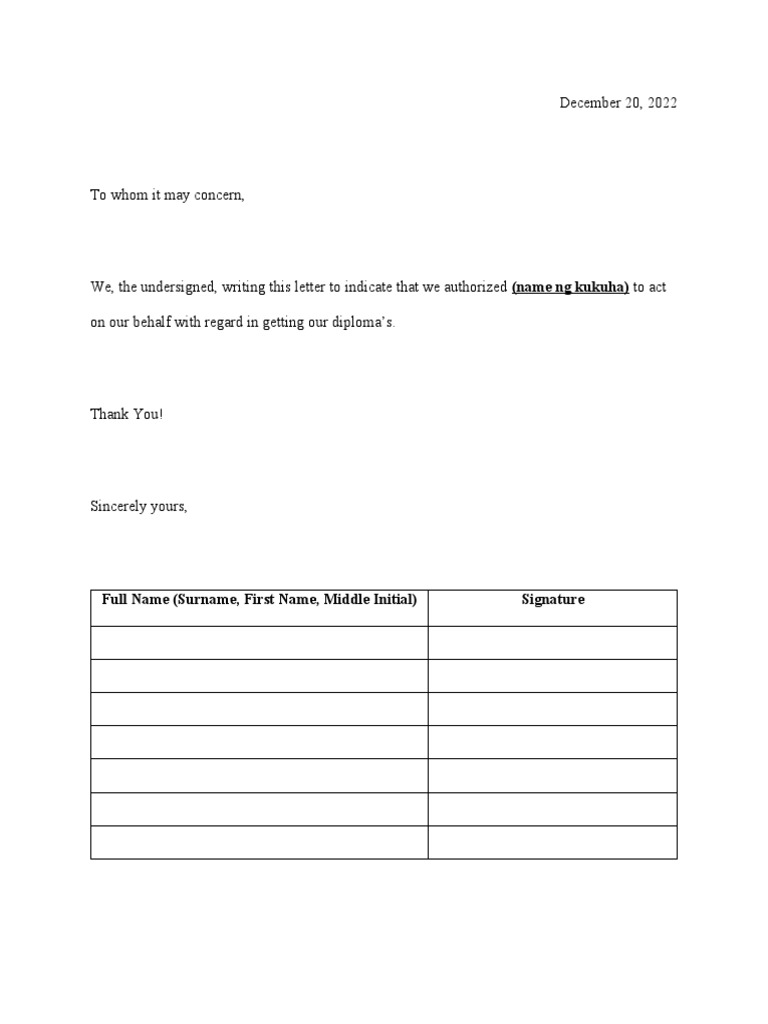 Diploma Letter Format | PDF