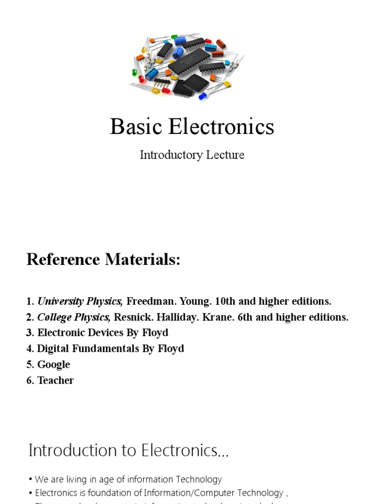 01 Lecture Be Introduction To Electronics Pdf
