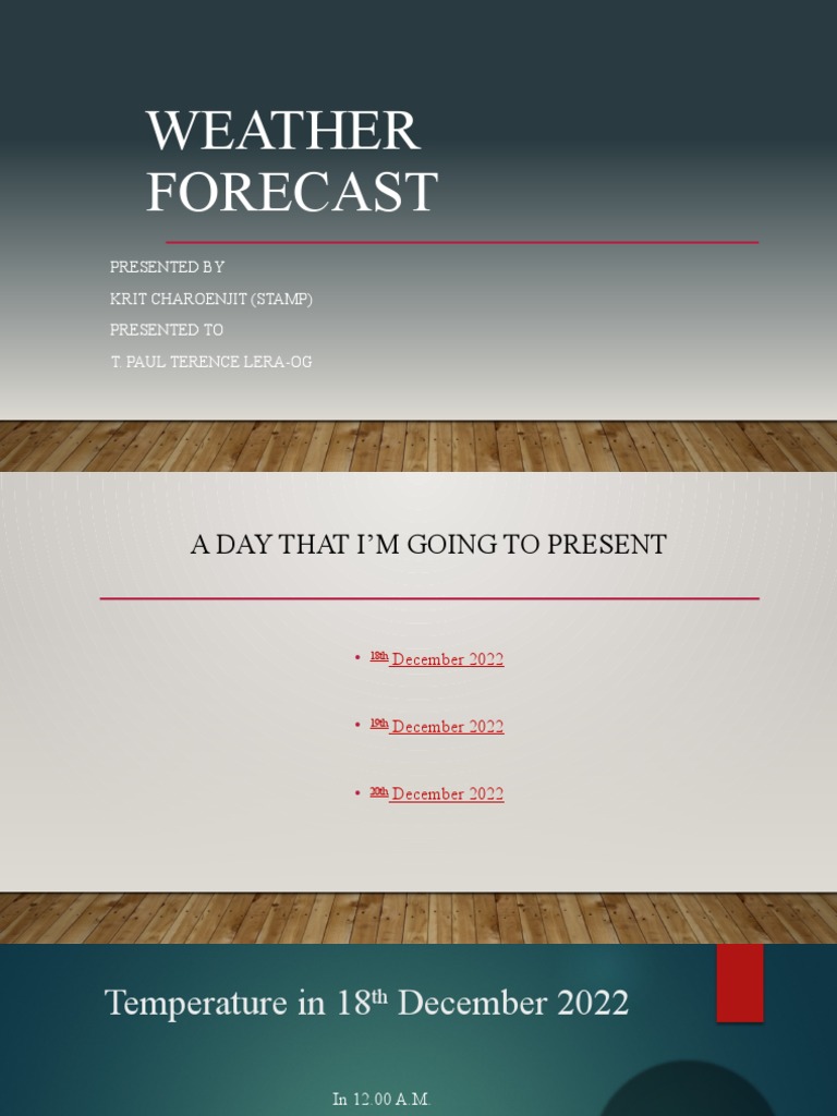 Weather Forecast | PDF | Applied And Interdisciplinary Physics ...