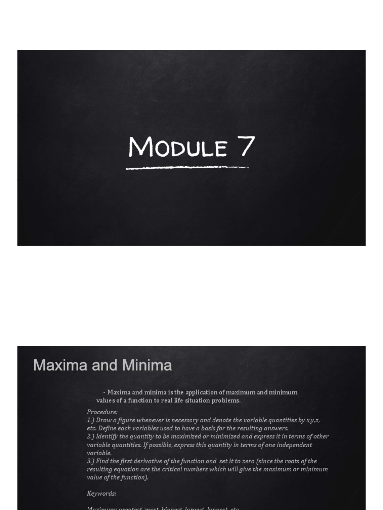 Module 7 | PDF | Maxima And Minima | Mathematics