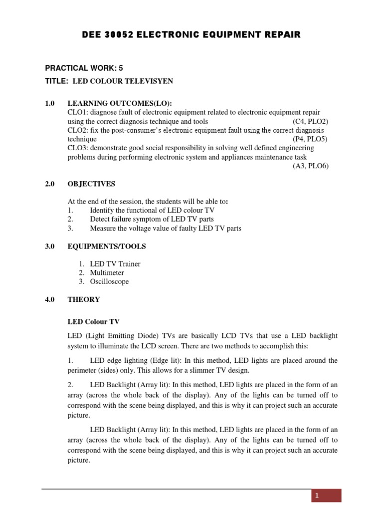 Practical Work 5 | PDF | Components | Light