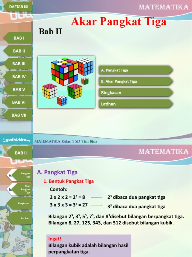 MTK Kls 6 BAB 2 AKAR PANGKAT 3 | PDF | Metode & Bahan Ajar