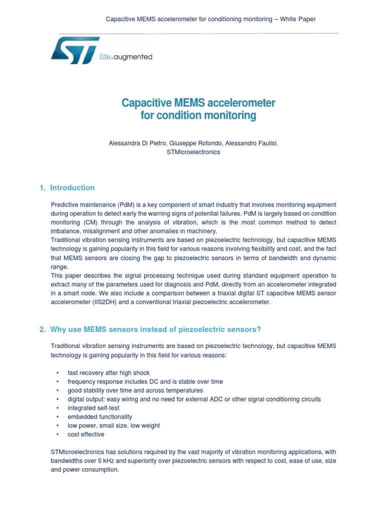 En - MEMS Condition Monitoring | PDF | Accelerometer | Spectral Density