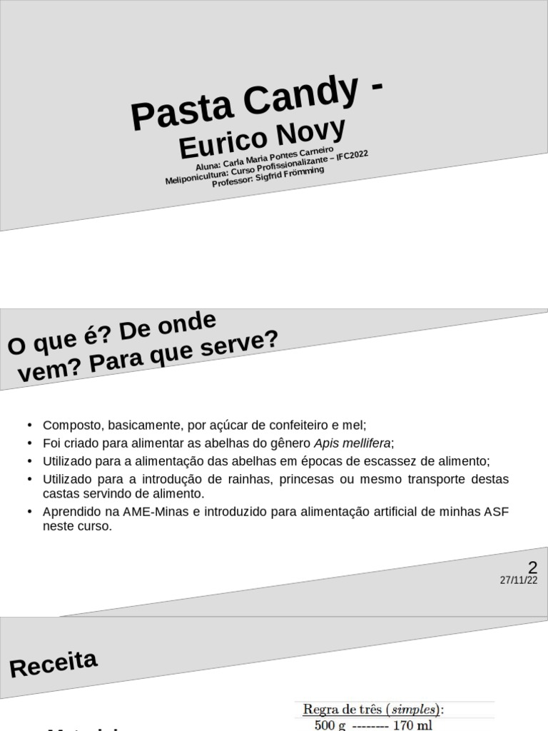 Pasta Candy | PDF | Mel | Indústria alimentícia