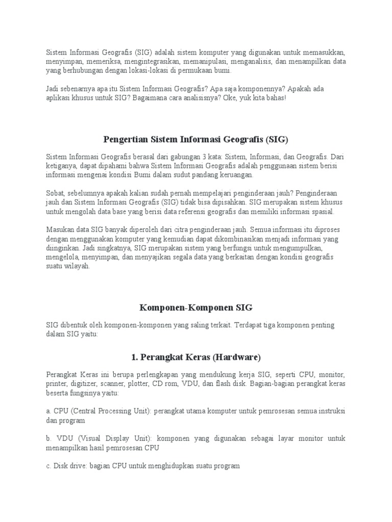 Sistem Informasi Geografis | PDF