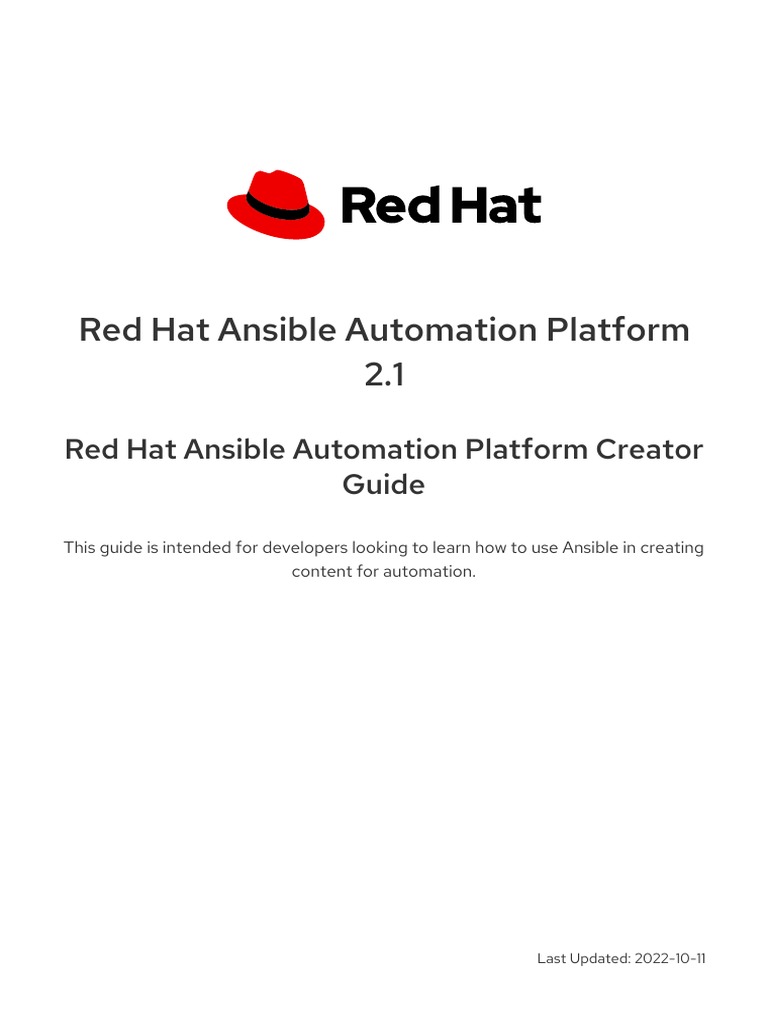 Red Hat Ansible Automation Platform-2.1-Red Hat Ansible Automation ...