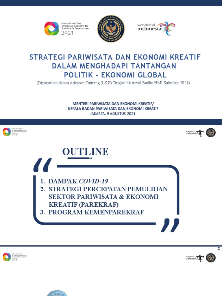 Paparan Menparekraf - Hmi Sulselbar 2021 | PDF