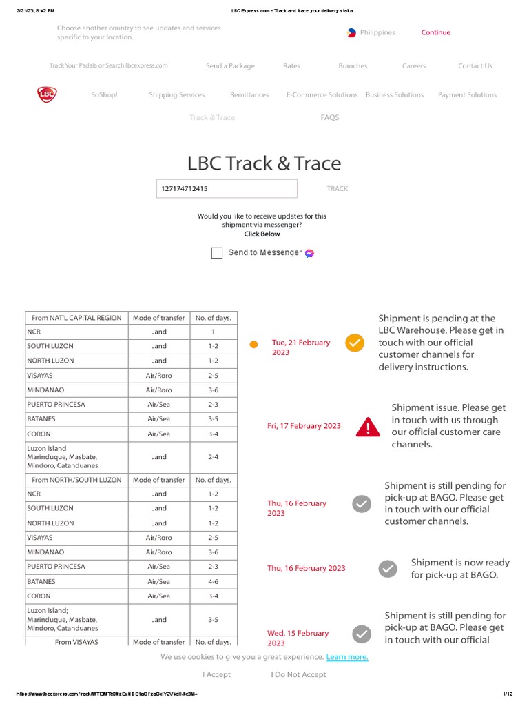 Track and Trace Your Delivery Status | PDF | Luzon | Supply Chain ...