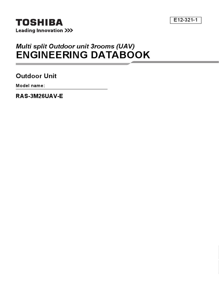 Engineering Data Book Toshiba RAS 3M26UAV E | PDF | Liquids | Decibel
