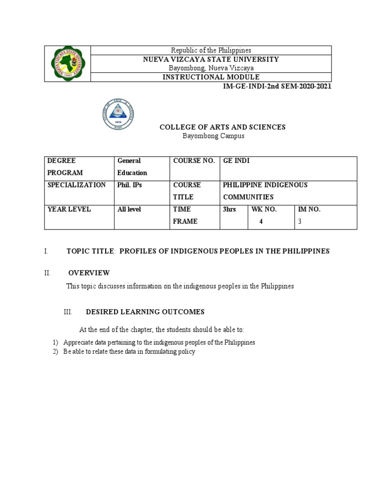 Module 3 Phil Indigenous Communities | PDF | Ethnic Groups | Ethnicity