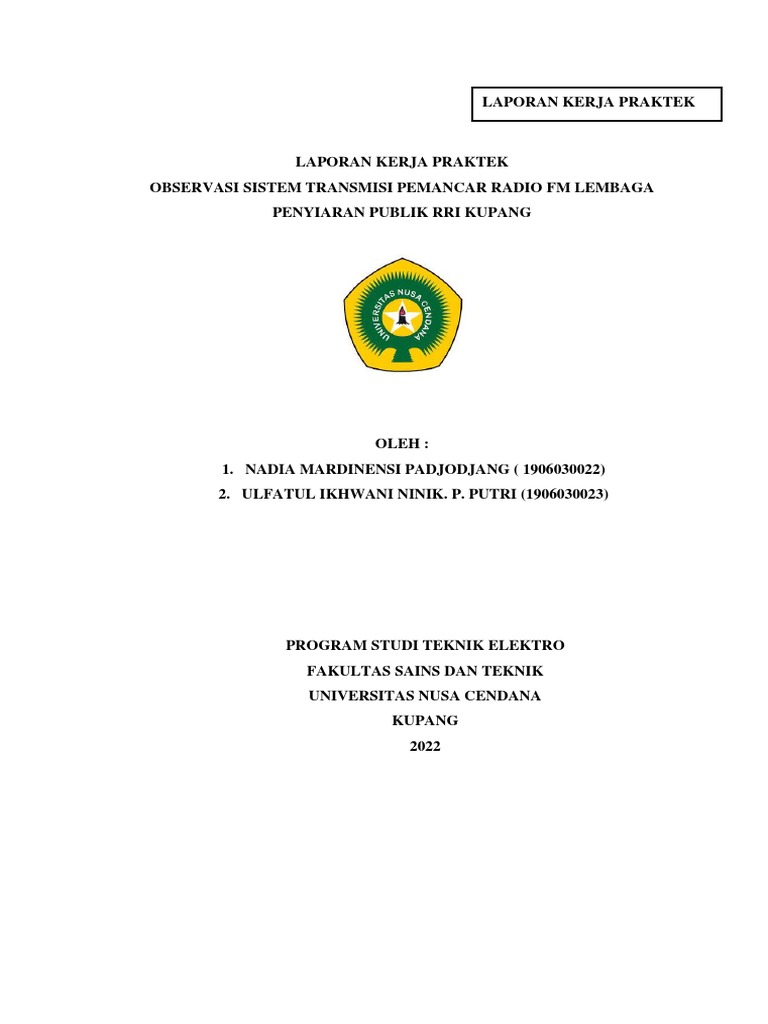 Laporan Kerja Praktek Revisi Nadia Dan Ulfa | PDF