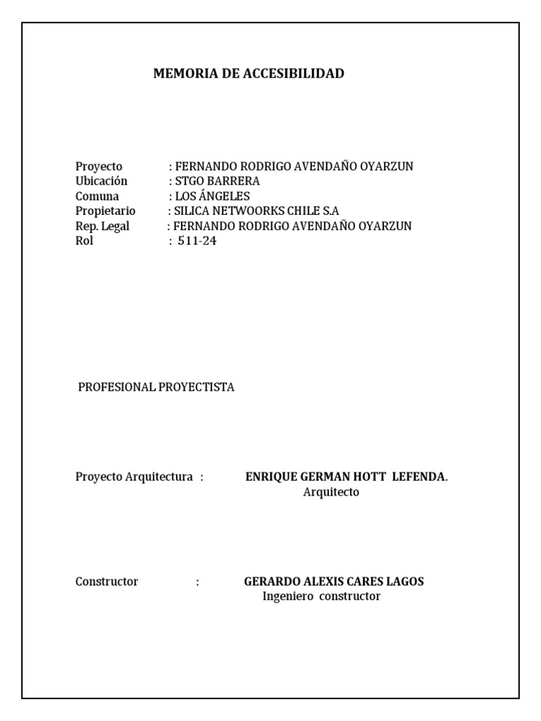 Memoria de Accesibilidad Proyecto Silica | PDF