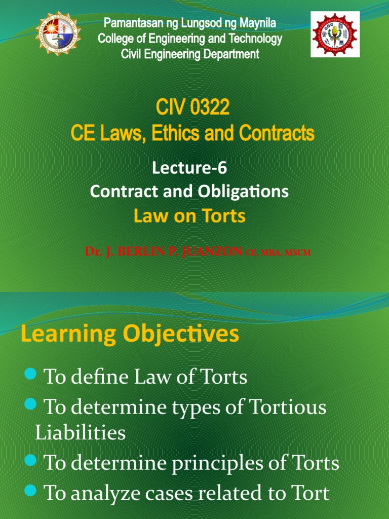 Civil Eng. Torts & Liabilities | PDF | Tort | Nuisance
