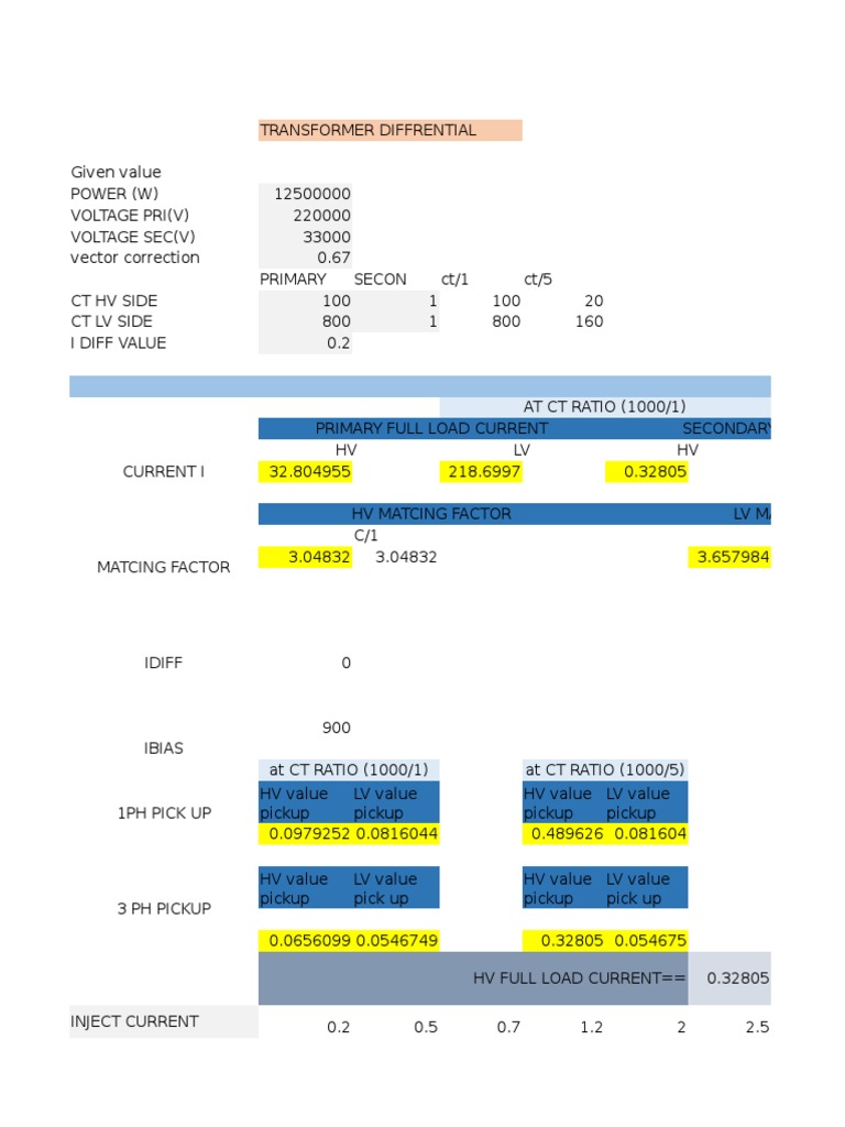 Transformer Differential Calculation | PDF | Electrical Engineering | Electricity
