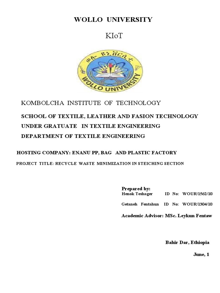 Wollo University: Kombolcha Institute of Technology | PDF | Economy And ...
