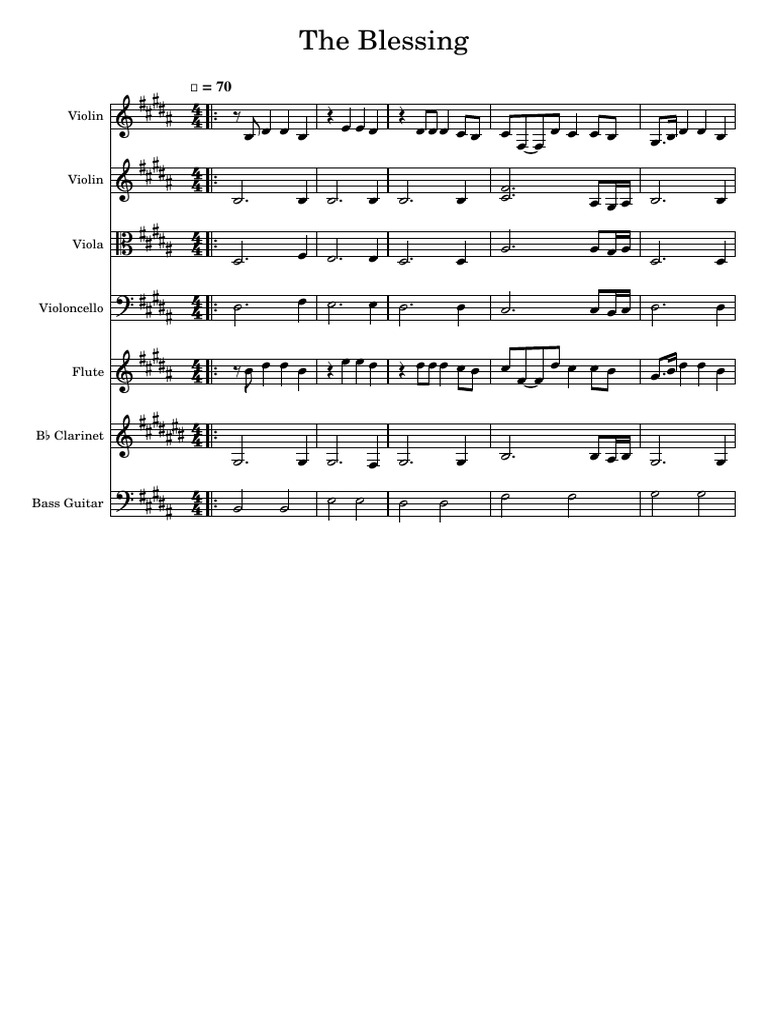 The Blessing in B | PDF | Bowed Instruments | Music Technology