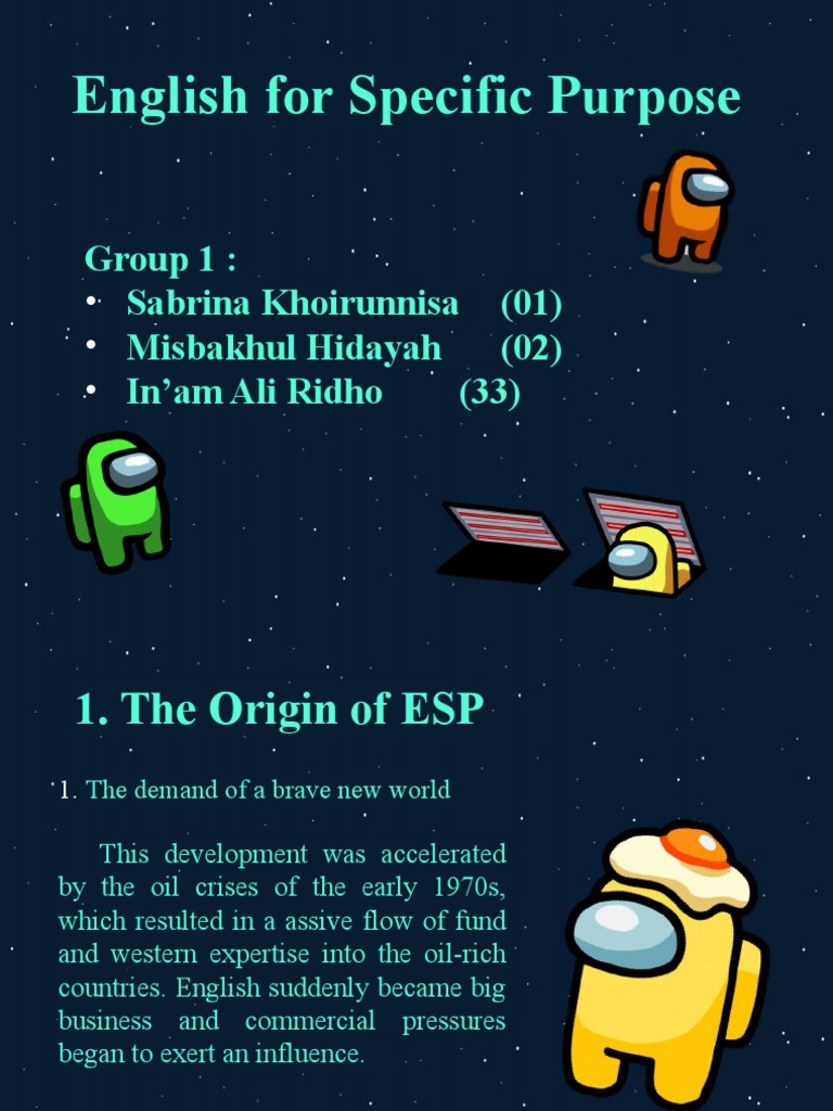 Esp Group 1 The Origin and Development of Esp | PDF | Learning | English Language