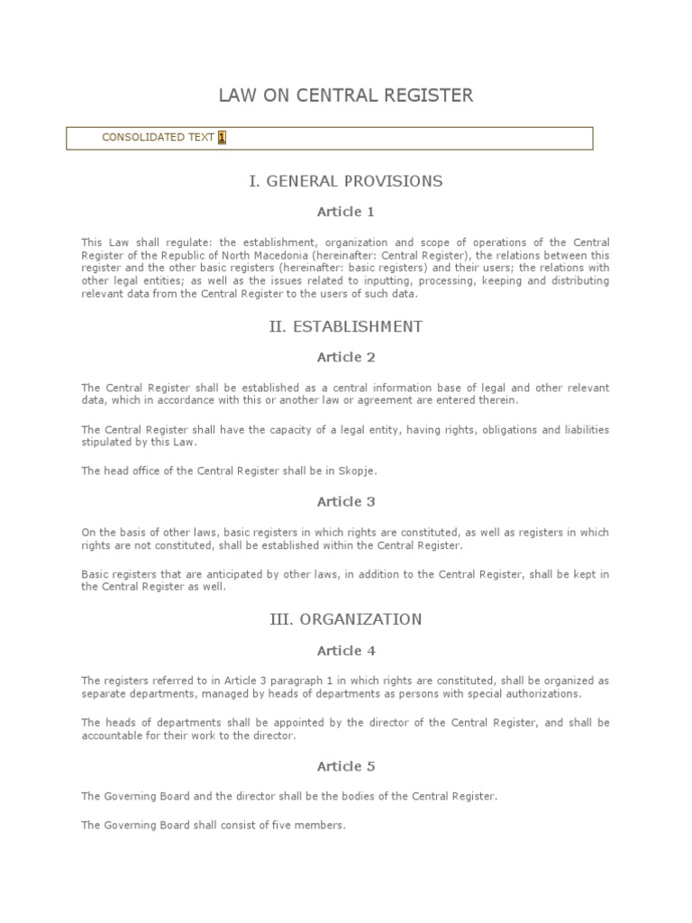 Central Register Law Overview | PDF | Information | Employment