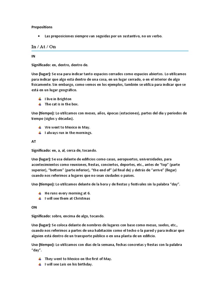 Unit 3 - The Prepositions | PDF