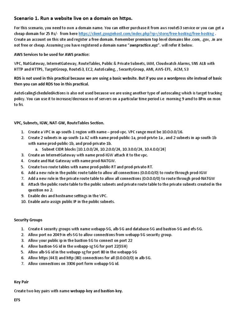 AWS Practical Scenarios | PDF | Domain Name System | Web Server