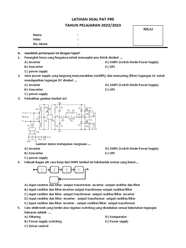 Latihan Soal Pat Genap Pre Xii 2022 - 2023 | PDF