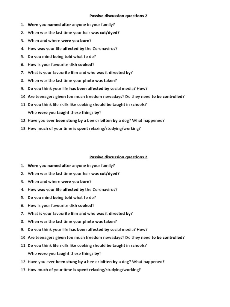 Passive Discussion Questions 2 | PDF