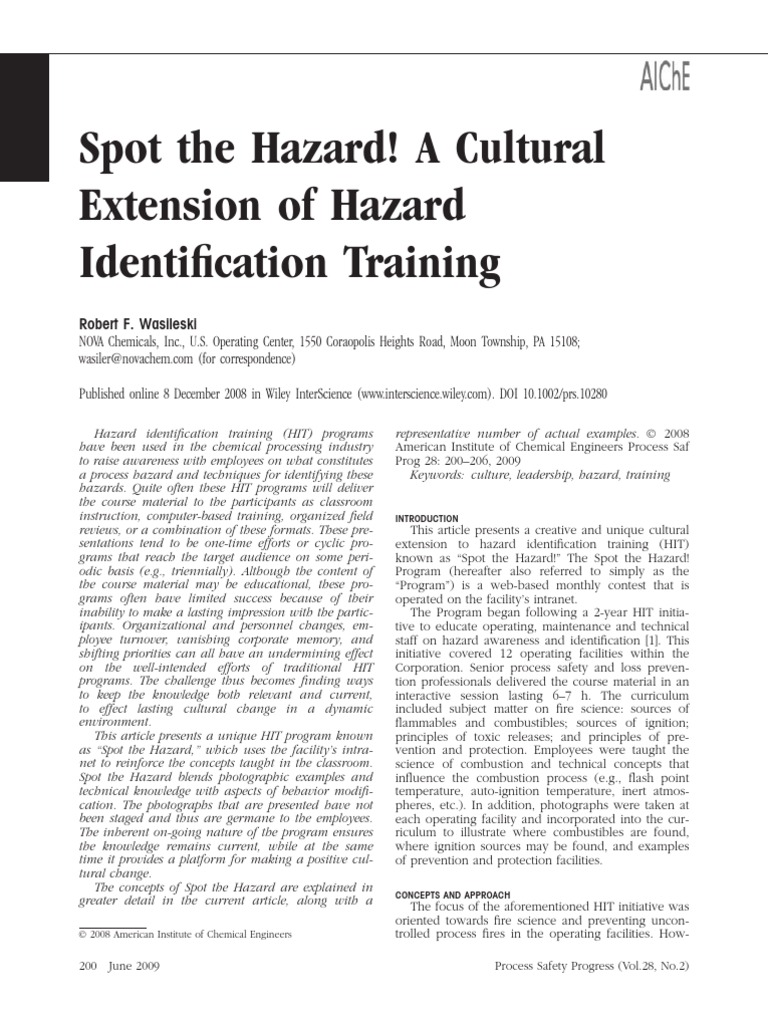 Spot The Hazard | PDF | Social Capital | Leadership