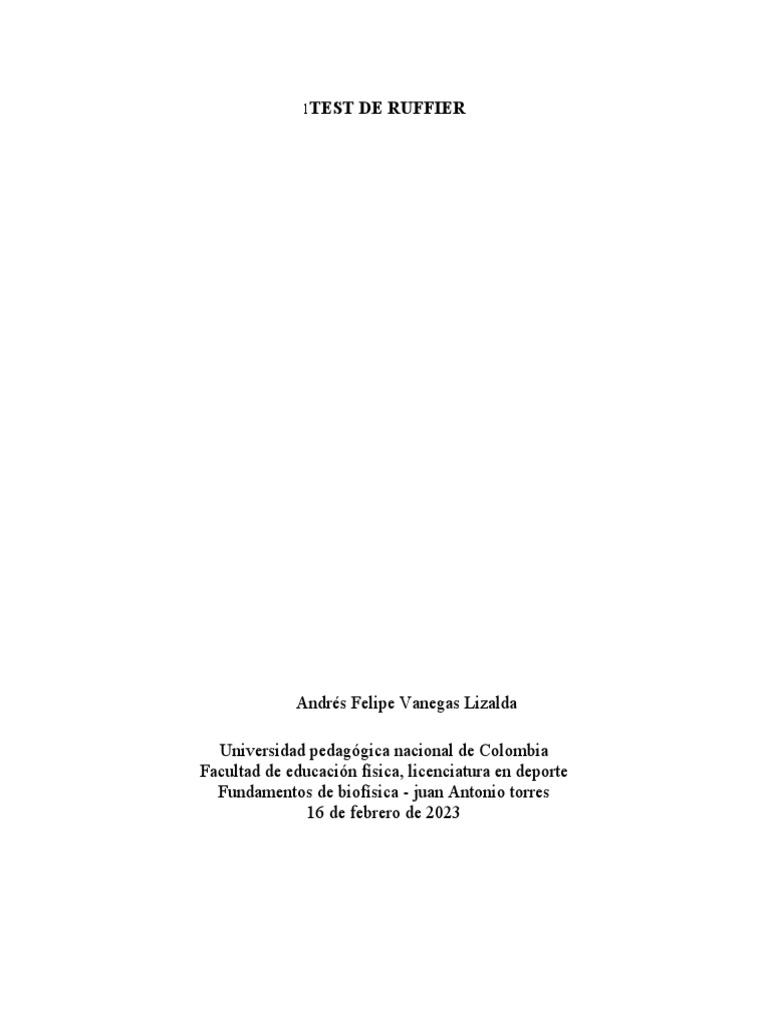 Test de Ruffier | PDF | Ritmo cardiaco | Frecuencia