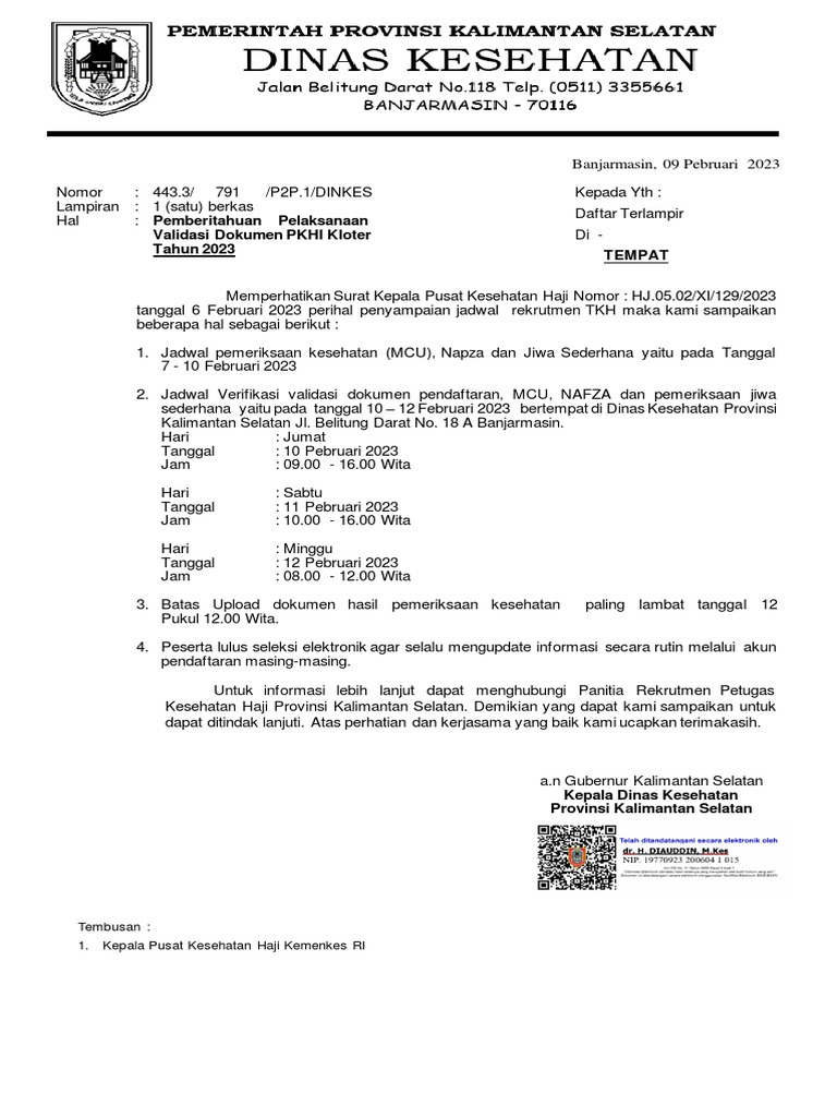 Surat Kegiatan Validasi Dokumen TKHI 2023 (1) - Signed | PDF