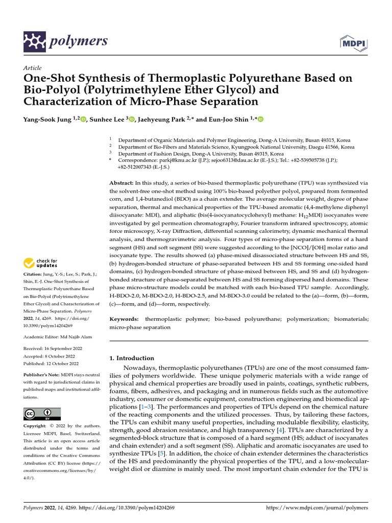Polymers 14 04269 | PDF | Polyurethane | Polymers