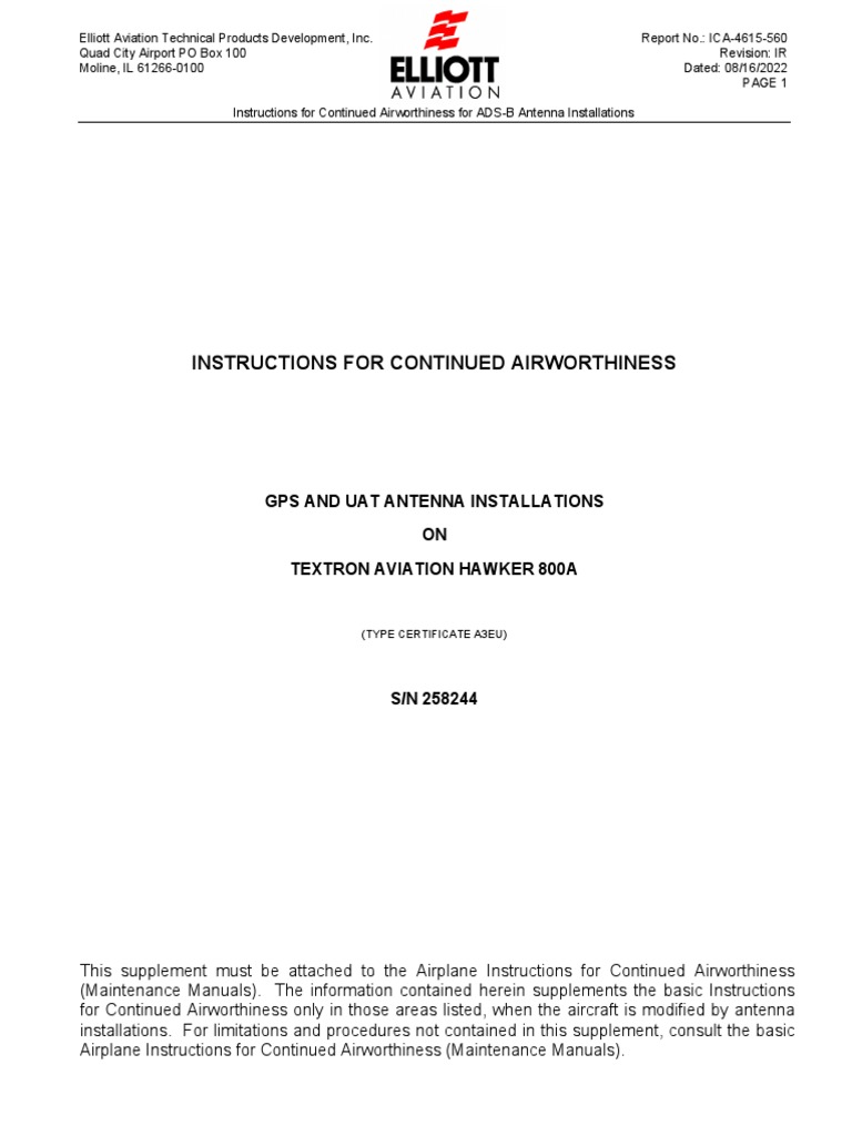ICA-4615-560 IR GPS & UAT Antennas | PDF | Federal Aviation ...