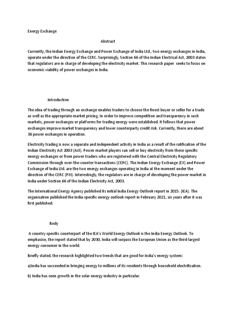 Overview of India's Energy Exchanges | PDF | Technology & Engineering