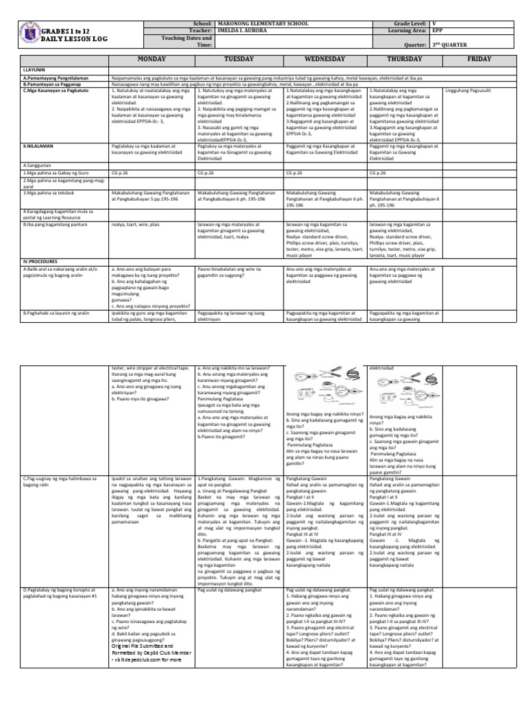 DLL - Epp 5 - Q3 - W3 | PDF