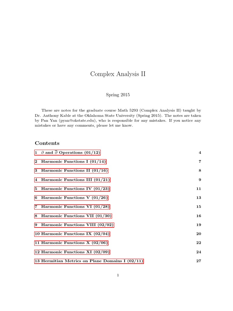 Complex Analysis II | PDF