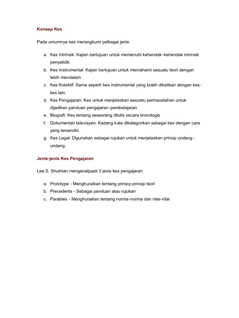 Konsep Kajian Kes | PDF