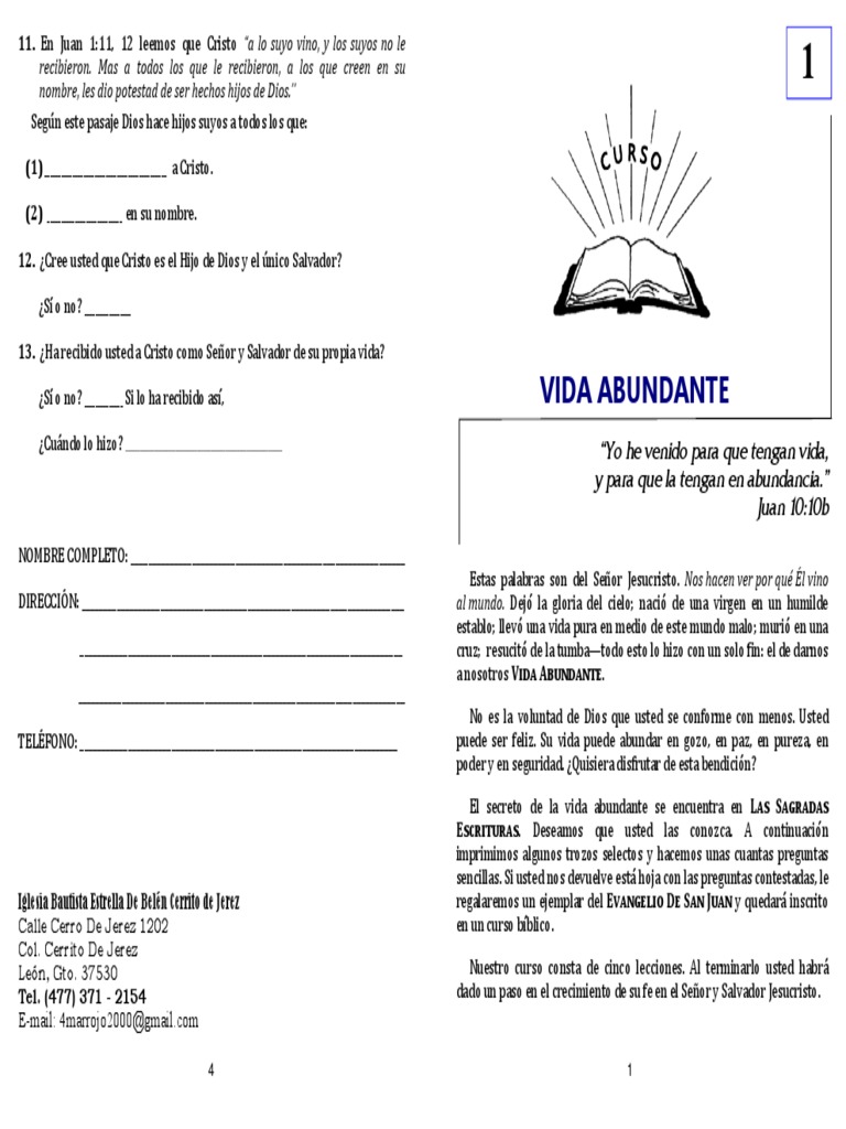 Vida Abundante 01 | PDF | Jesús | Cristo (título)