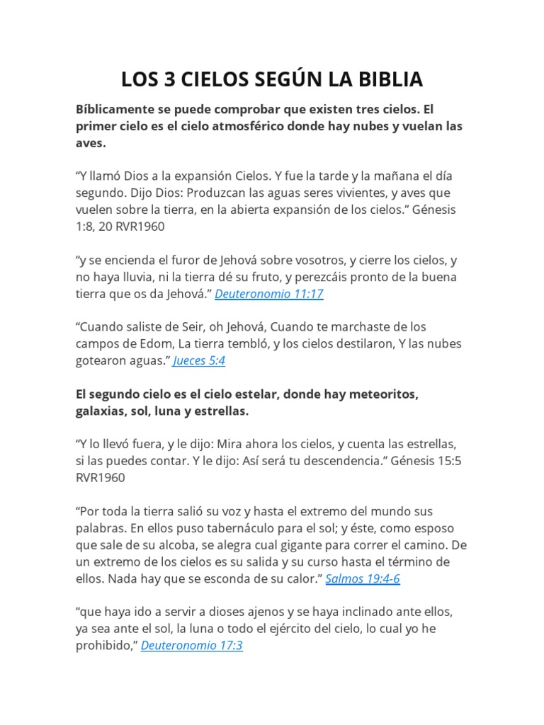 LOS 3 CIELOS SEGÚN LA BIBLIA | PDF | Cristo (título) | Creencia religiosa y doctrina