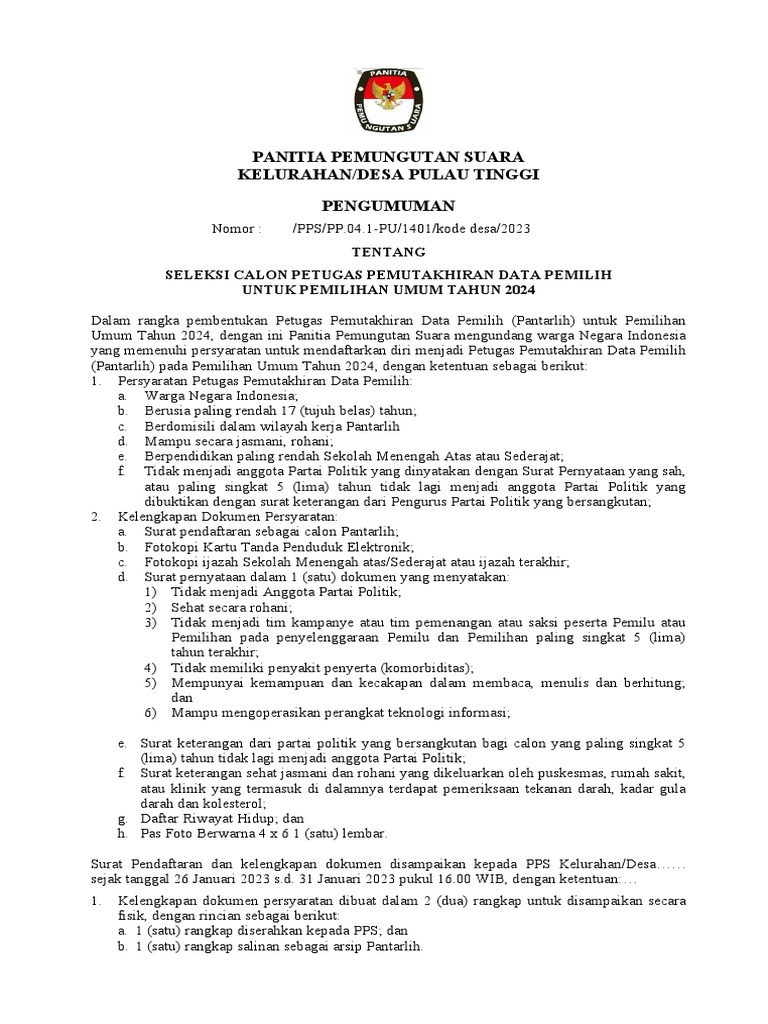 Panitia Pemungutan Suara | PDF Panitia Pemungutan Suara | PDF