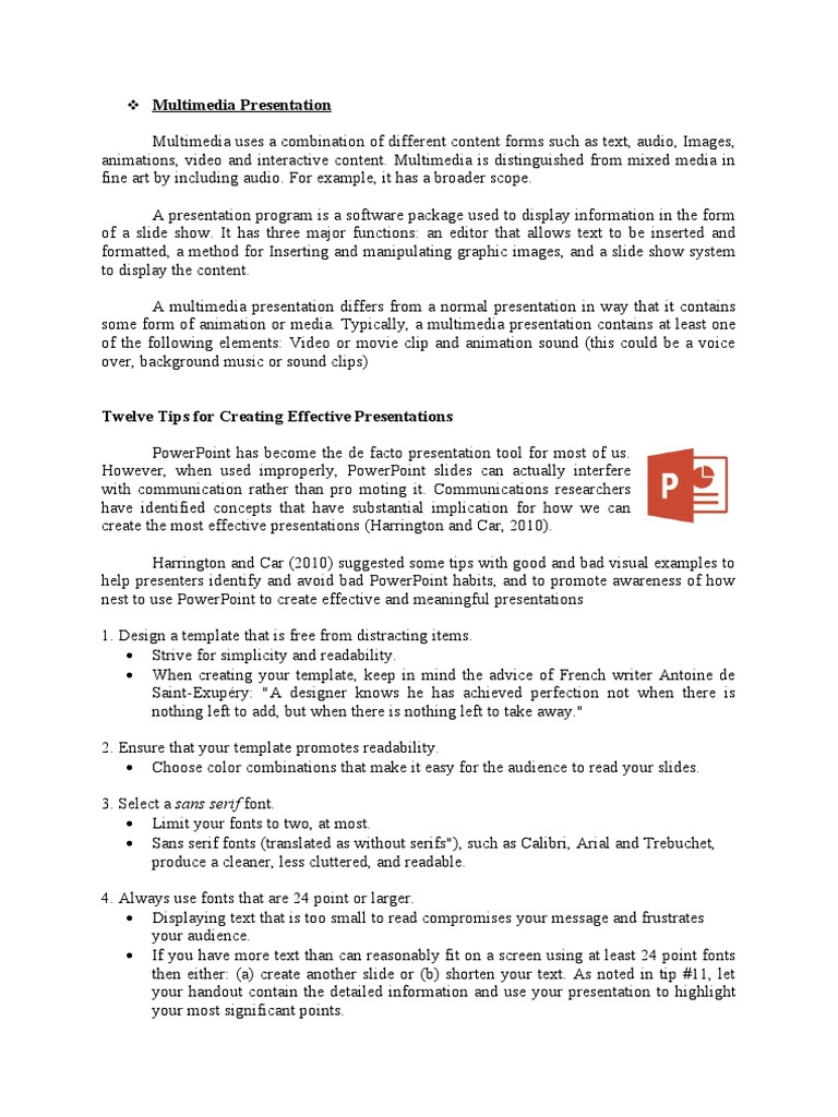 Multimedia Presentation Pdf Multimedia Microsoft Power Point