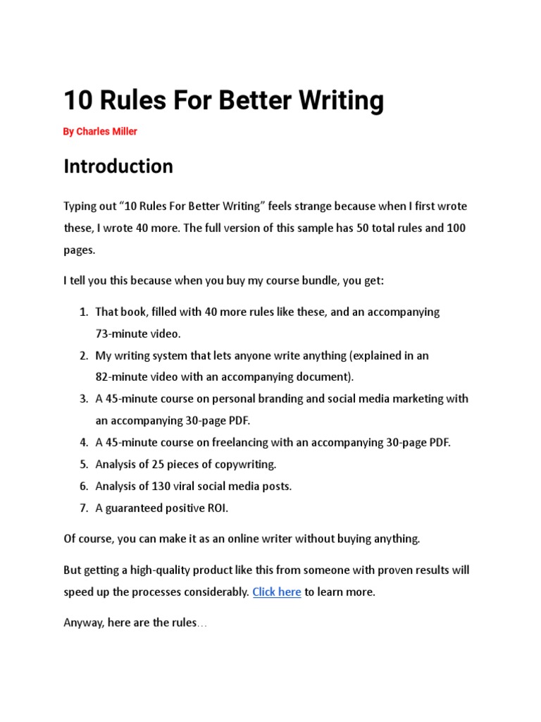 10 Rules For Better Writing | PDF | Brand | Social Media