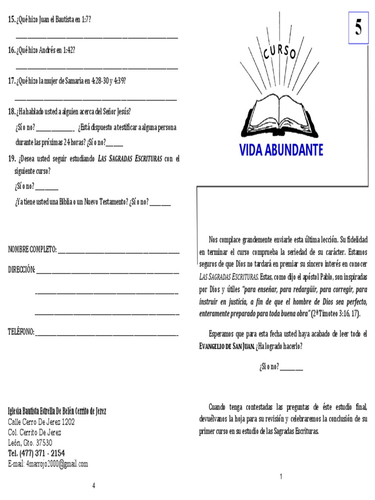 Vida Abundante 05 | PDF | Cristo (título) | Pecado