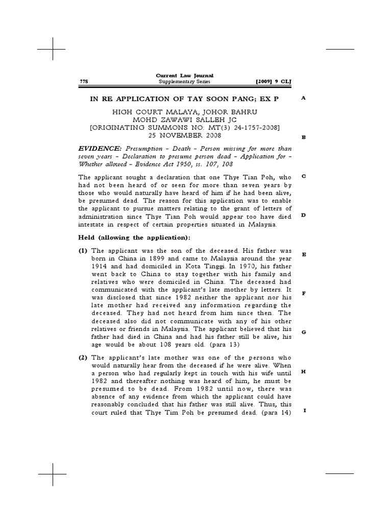 In Re Application of Tay Soon Pang Ex P | PDF | Burden Of Proof (Law ...