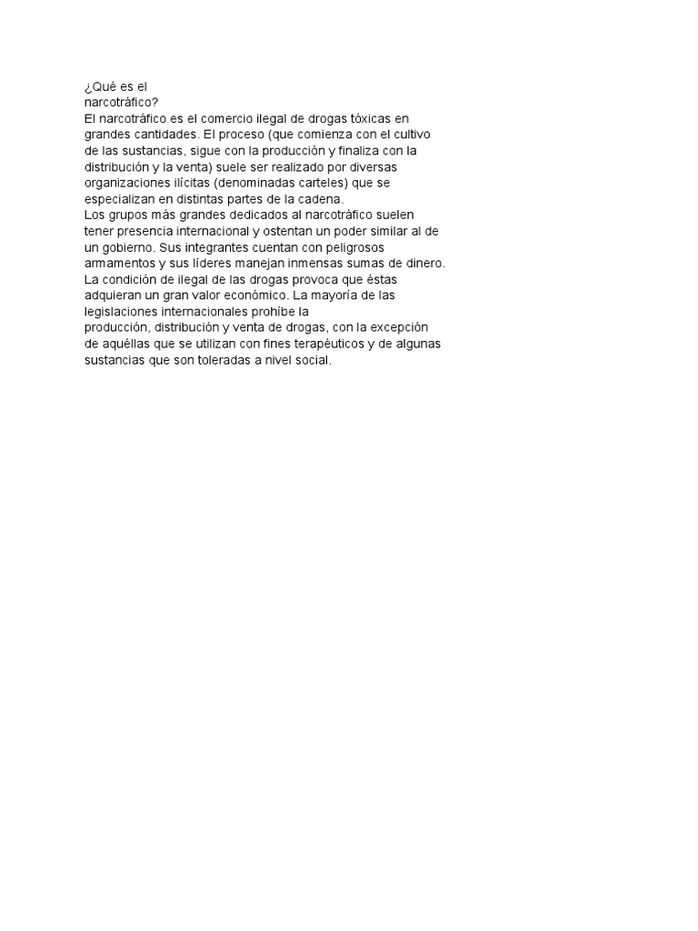 Narcotrafico Pdf Comercio Ilegal De Drogas México