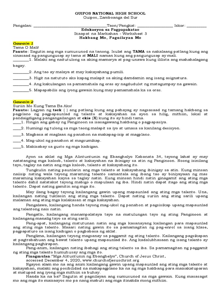 Worksheet Week 3 Pdf