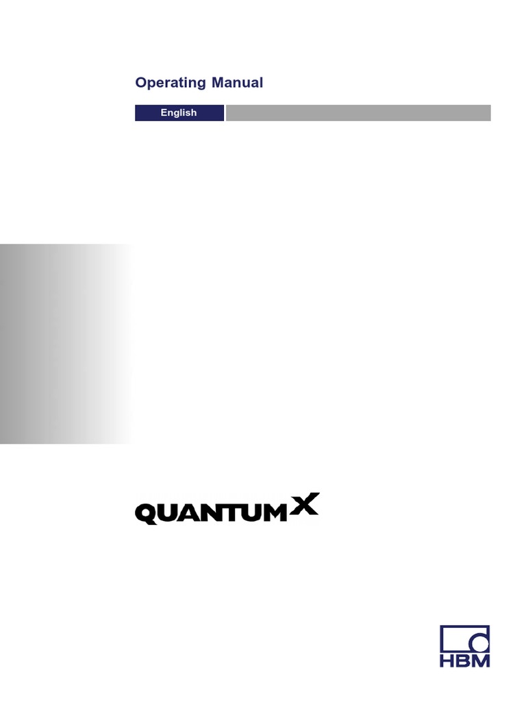 HBM QuantumX Manual | Download Free PDF | Safety | Automation
